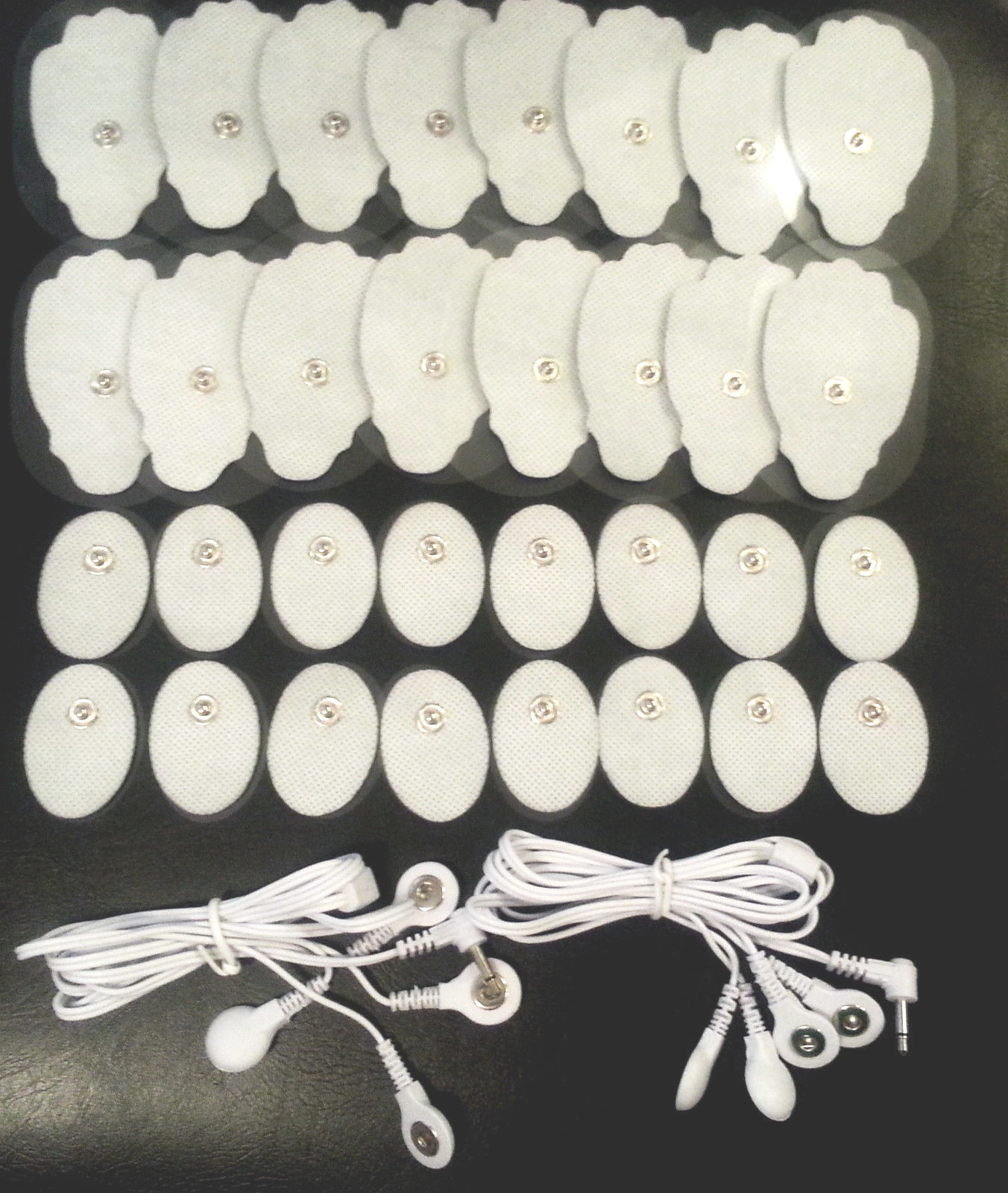 PR 4 WAY TENS LEADS CABLES(3.5mm)+16 LG+16 OVAL FOR NMES EMS ESTIM ...