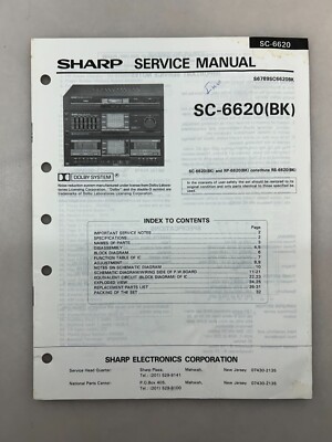 Sharp SC-6620 Original Service Manual Free Shipping | eBay