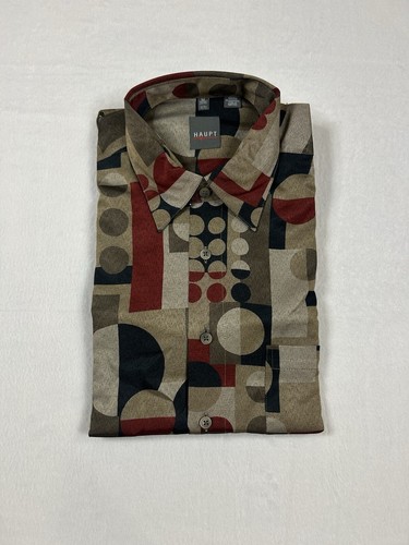 Haupt Men’s Multicolor Button Front Long Sleeve Shirt Size M NWT | eBay