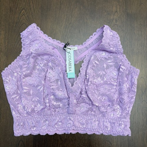 COSABELLA Never Say Never Lace Racie Racerback Purple Bralette Bra ...