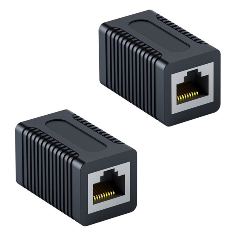 2-Piece Female RJ45 Coupler Adapter for Secure Networking Cable ...