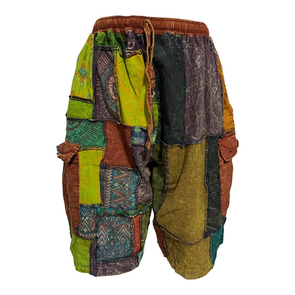 Patchwork Shorts Hand-Made 100% Cotton Unisex Comfy Light Weight ...