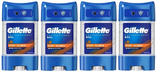 4 GILLETTE SPORT TRIUMPH 48h Protection Antiperspirant Gel Stick for ...