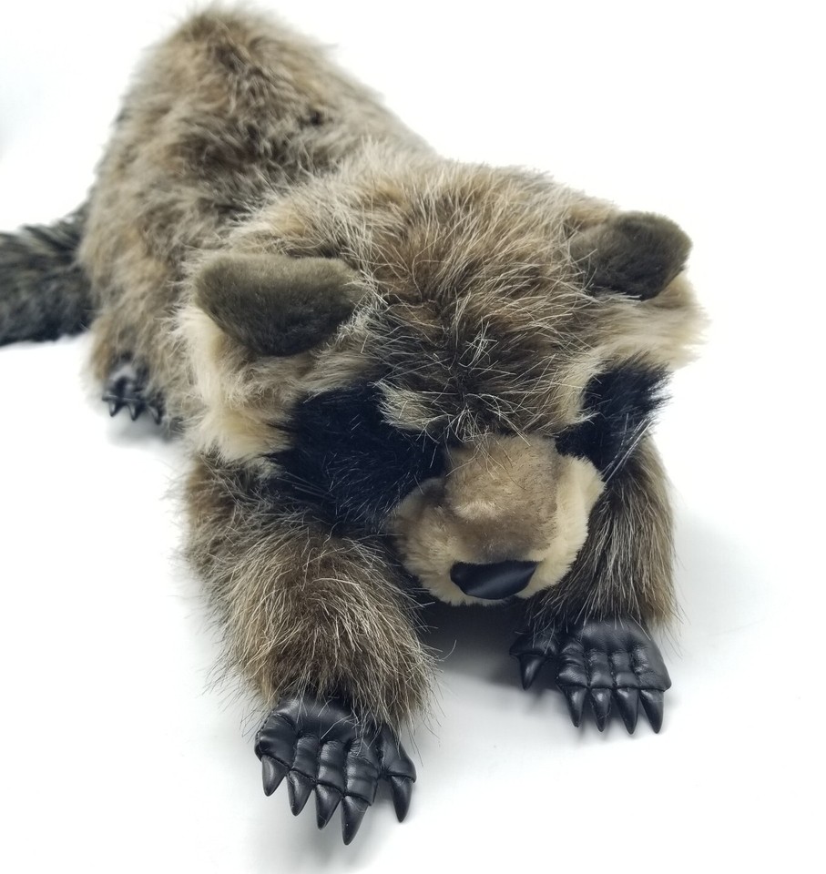 Folkmanis Large RACCOON Life Size Plush Toy Puppet 26" Length Retired ...