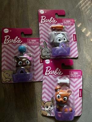 BARBIE PETS in Baskets*Play Set*BUNNY-Carrot*PUPPY-Bone*KITTEN-Yarn ...