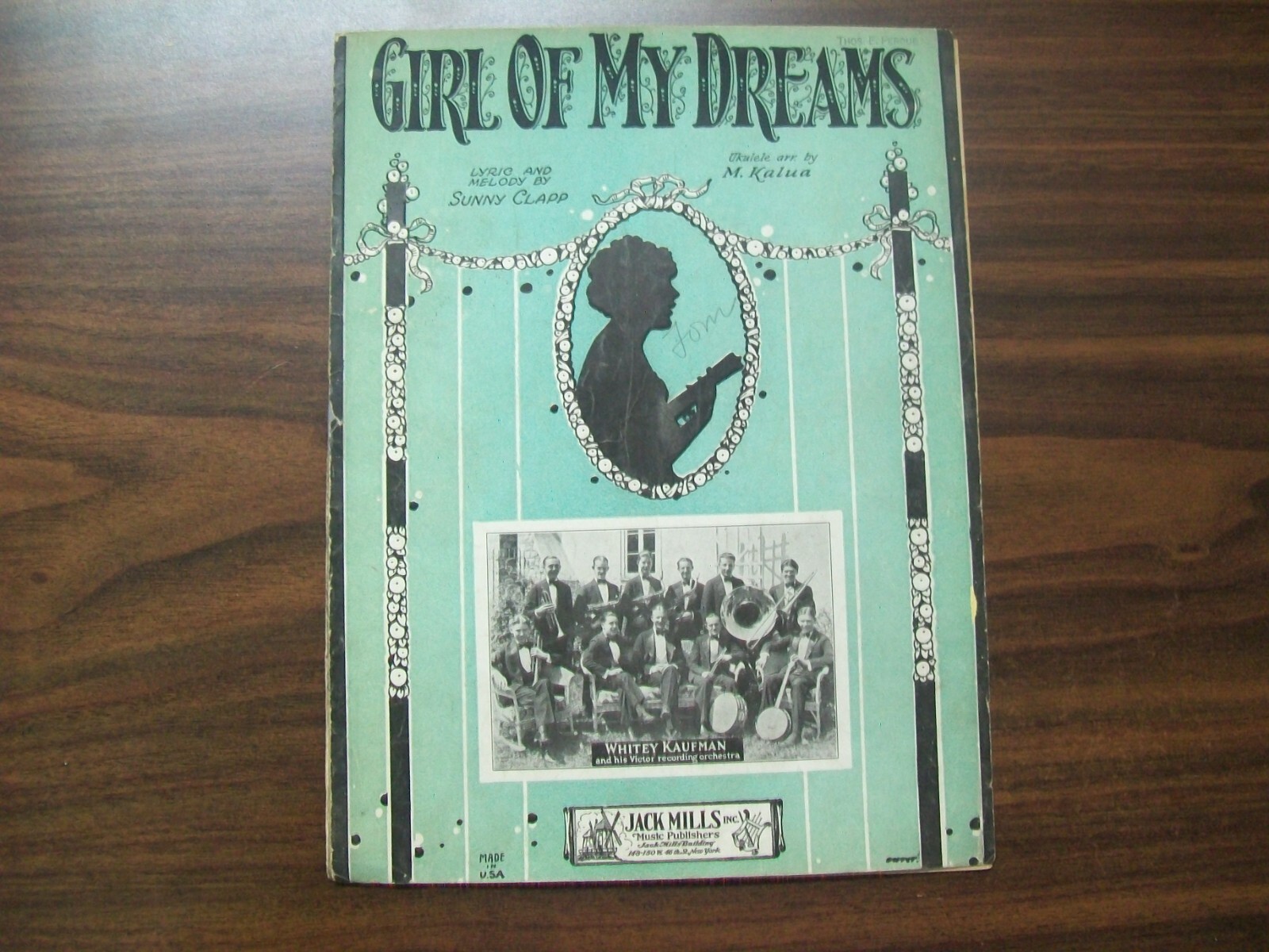 Girl Of My Dreams - (1927) - With Whitey Kaufman Orchestra Photo Cover ...