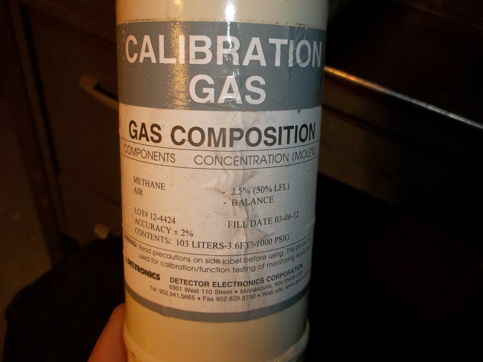 DET-TRONICS GAS CALIBRATION KIT W/OUT CASE 2.5% METHANE (835) | eBay