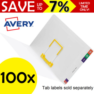 NEW 100x Avery Lateral Files Filing Folders + Tubeclip TUBE CLIPS BULK ...