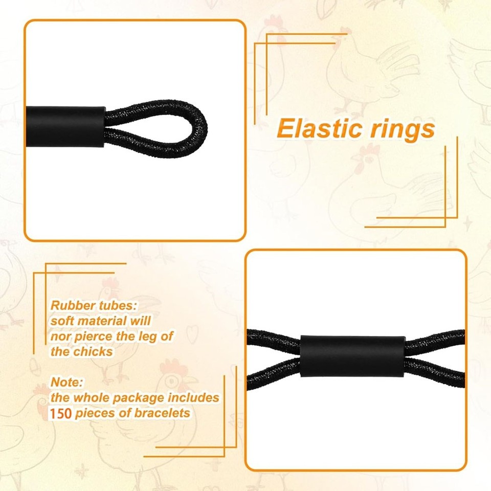 150Pcs Baby Chick Leg Bands,Chicken Hobble Braces Adjustable Poultry ...