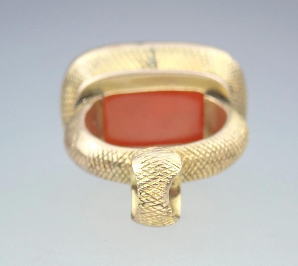 Antique Georgian 9K Gold Carnelian Dog Hunting Partridge Intaglio Seal ...