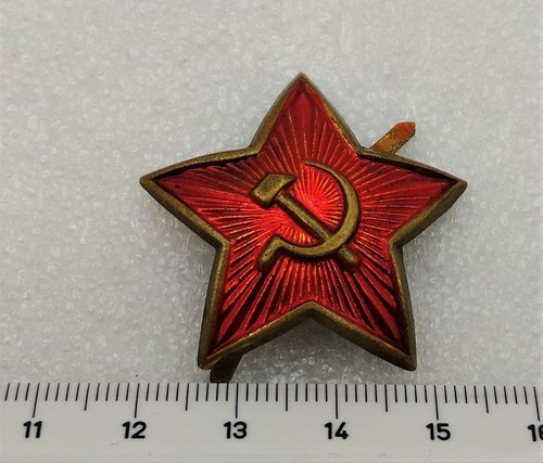 RED STAR BADGE on THE CAP of a SOVIET RED ARMY RKKA REPARATION VERY ...