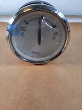Faria Engine Sync Gauge 8Y9764A Silver Face / Bezel 3 1/4" Marine Boat ...