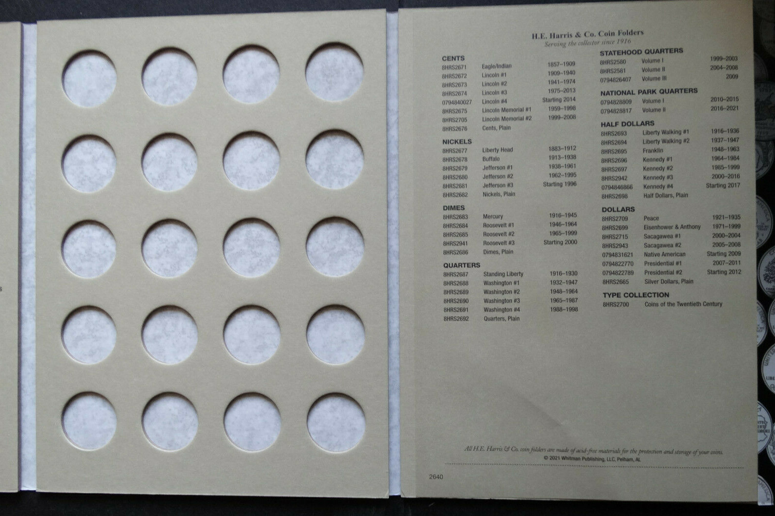He Harris Statehood Washington Quarters #3 Coin Folder 2009 Album Book ...