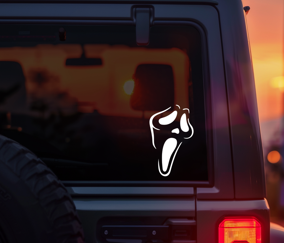Scream Ghostface Car Decal - Halloween Horror Sticker - Scary Movie ...