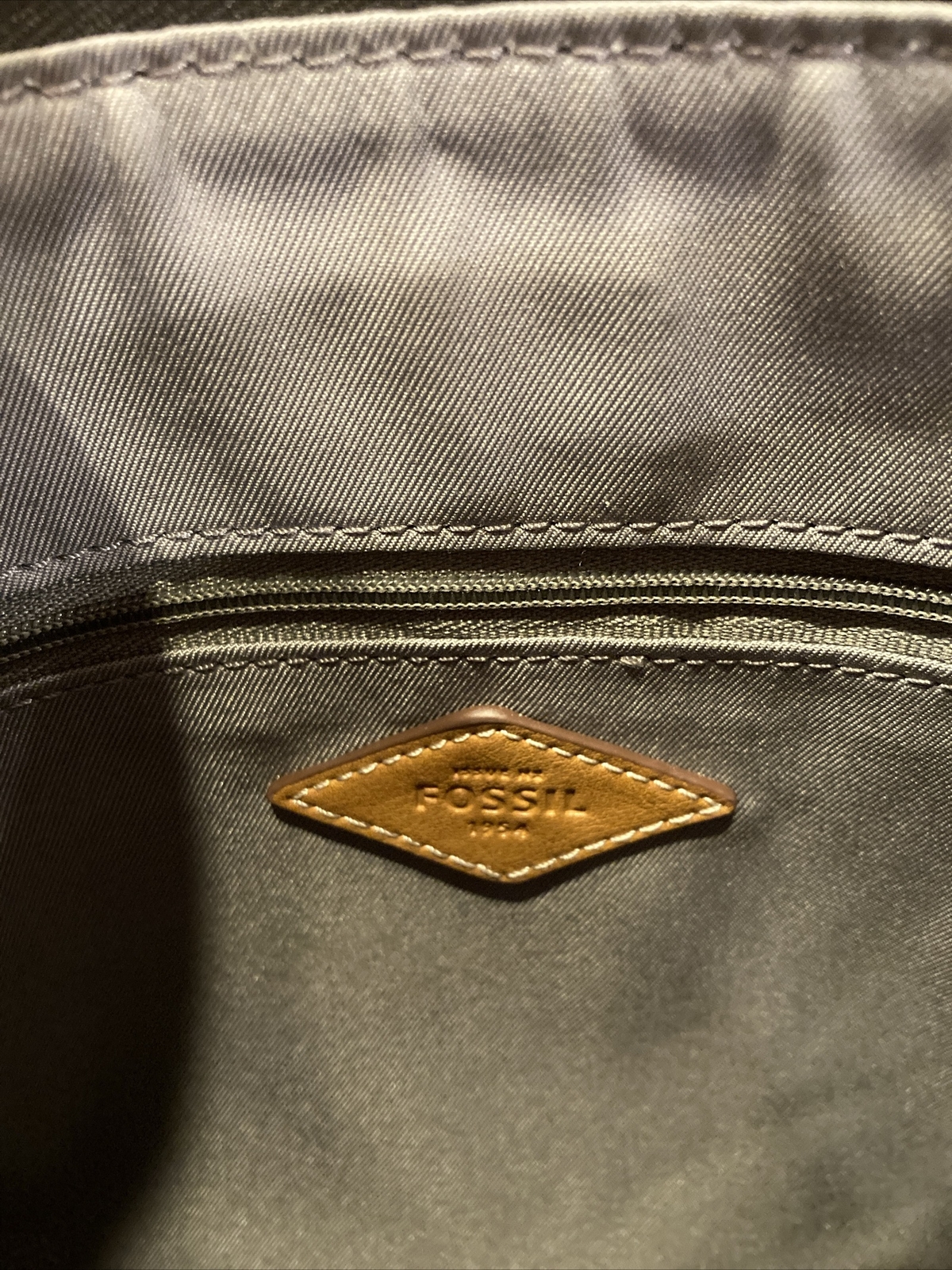 Fossil "Bean Seeds" Coated Canvas Crossbody/Messenger Bag, Black ...