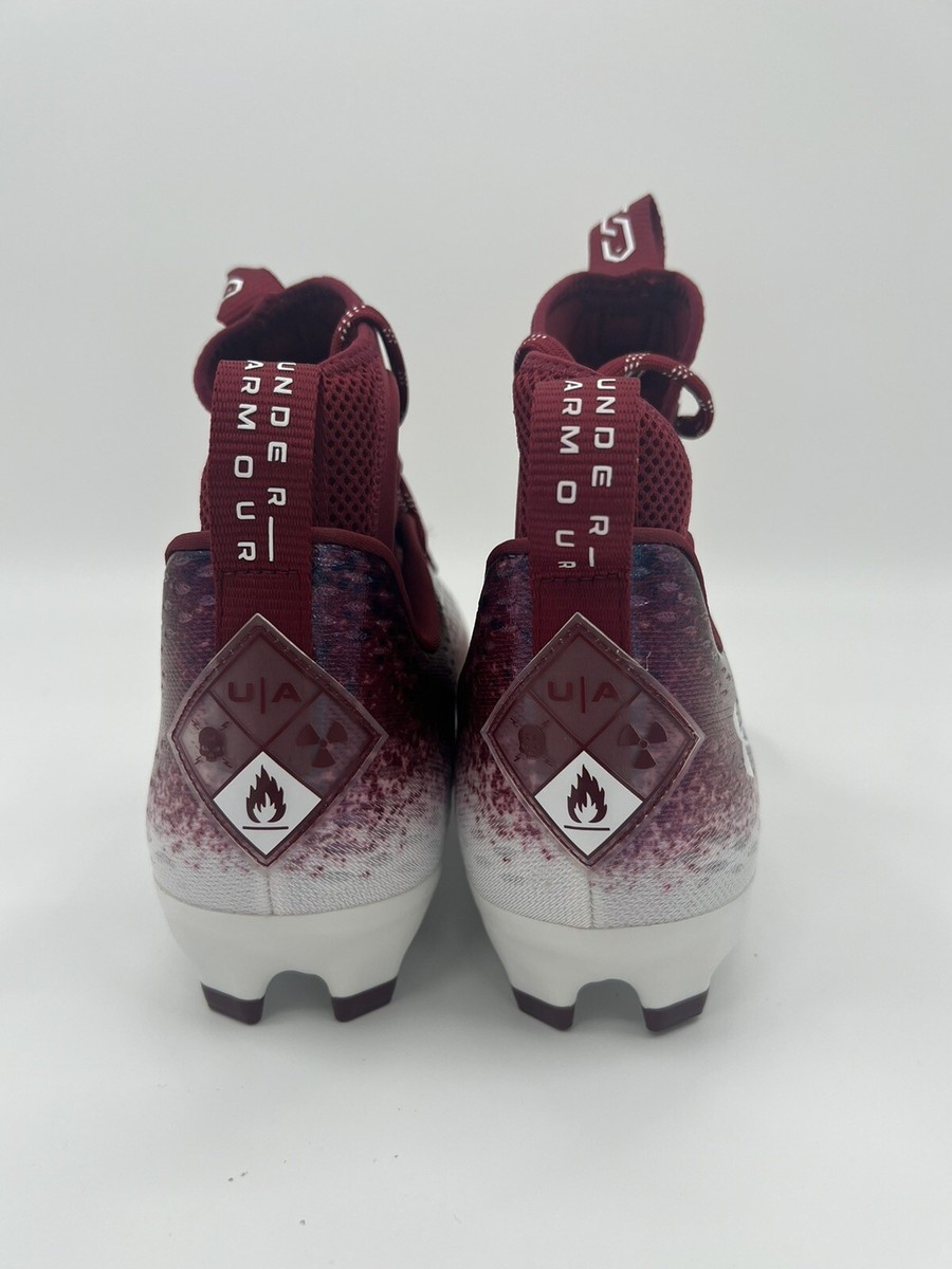 Camo Under Armour Football Cleats Maroon