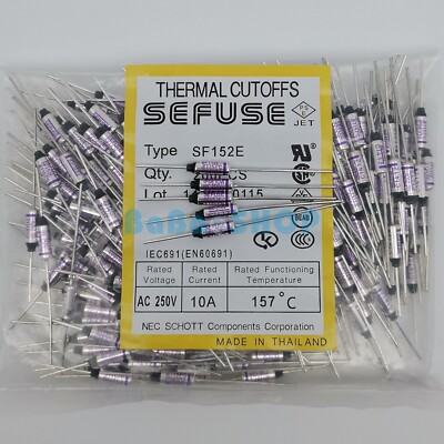 5pc SF152E 157°C SEFUSE Cutoffs 10A 250V NEC Thermal Fuse Celsius ...