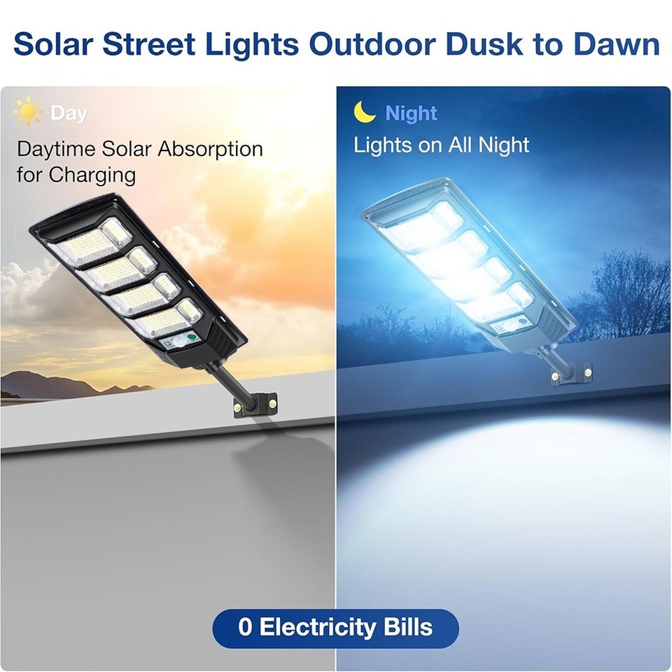 8000W Commercial Solar Street Lights Outdoor Dusk to Dawn Super Bright ...