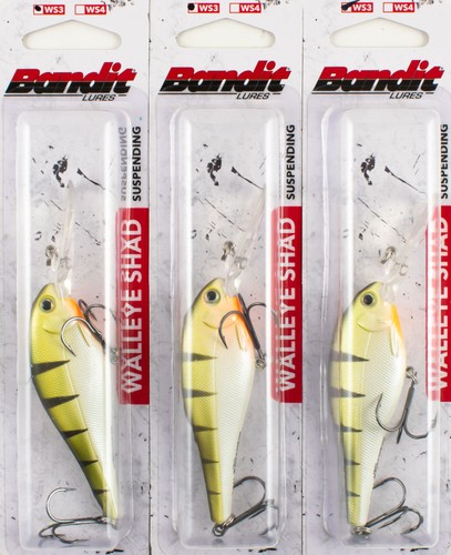 (LOT OF 3) BANDIT WALLEYE SHAD 7/16OZ BDTWS397 PERFECT PERCH C1124 | eBay