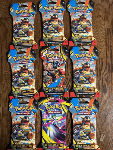 Pokemon TCG (9) Mega Evolution Sleeved Booster Packs - Assorted Sleeve ...