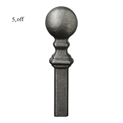 5 x Metal Rail Heads Weldable Wrought Iron Gates Railings Fence Ball ...