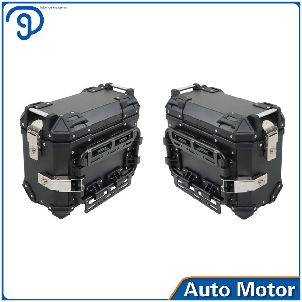 New Motorcycle 36L Side Case Hard Saddlebag + 55L Top Case Tail Box ...