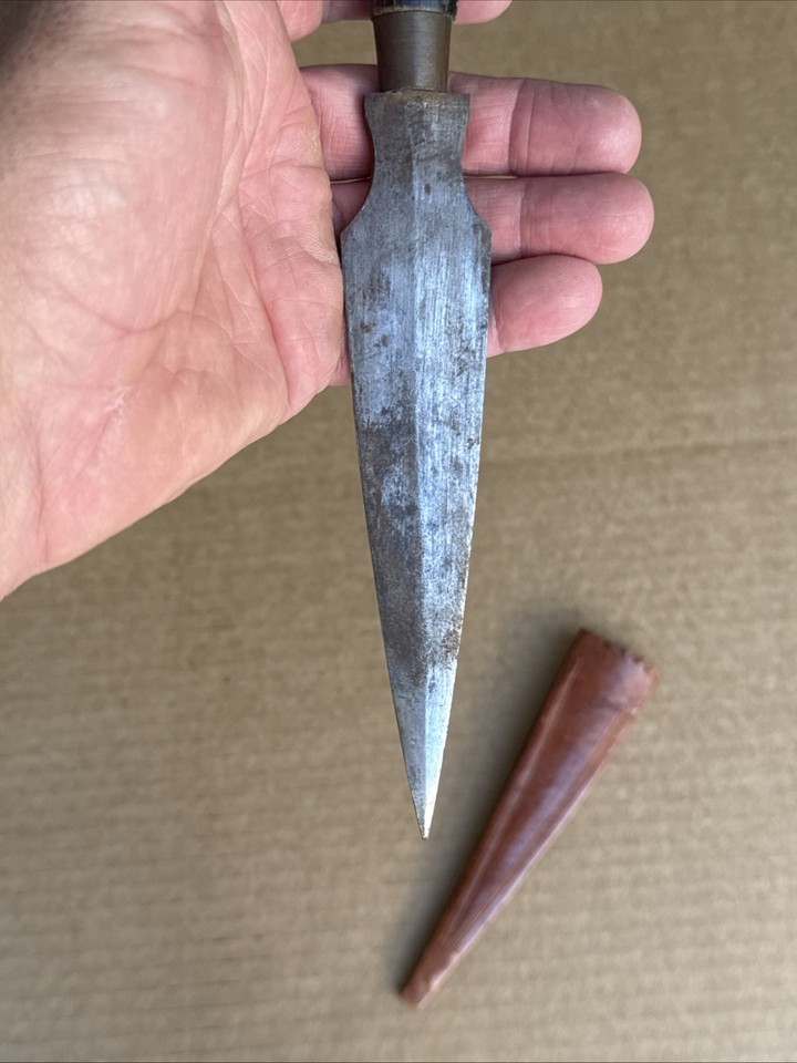 Antique Moro Philippine Steel Dagger With Leather Scabbard | eBay