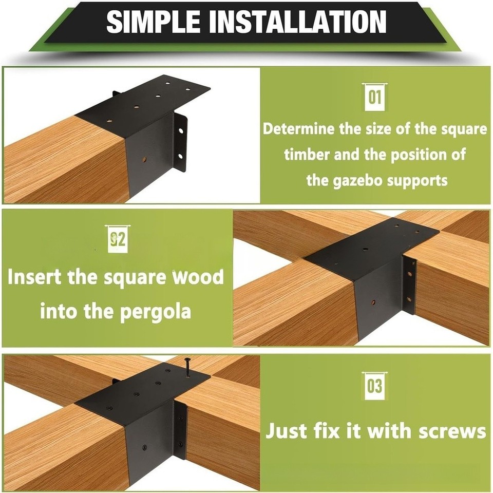 Bracket Kit Column Connector Easy Installation Outdoor Structure ...