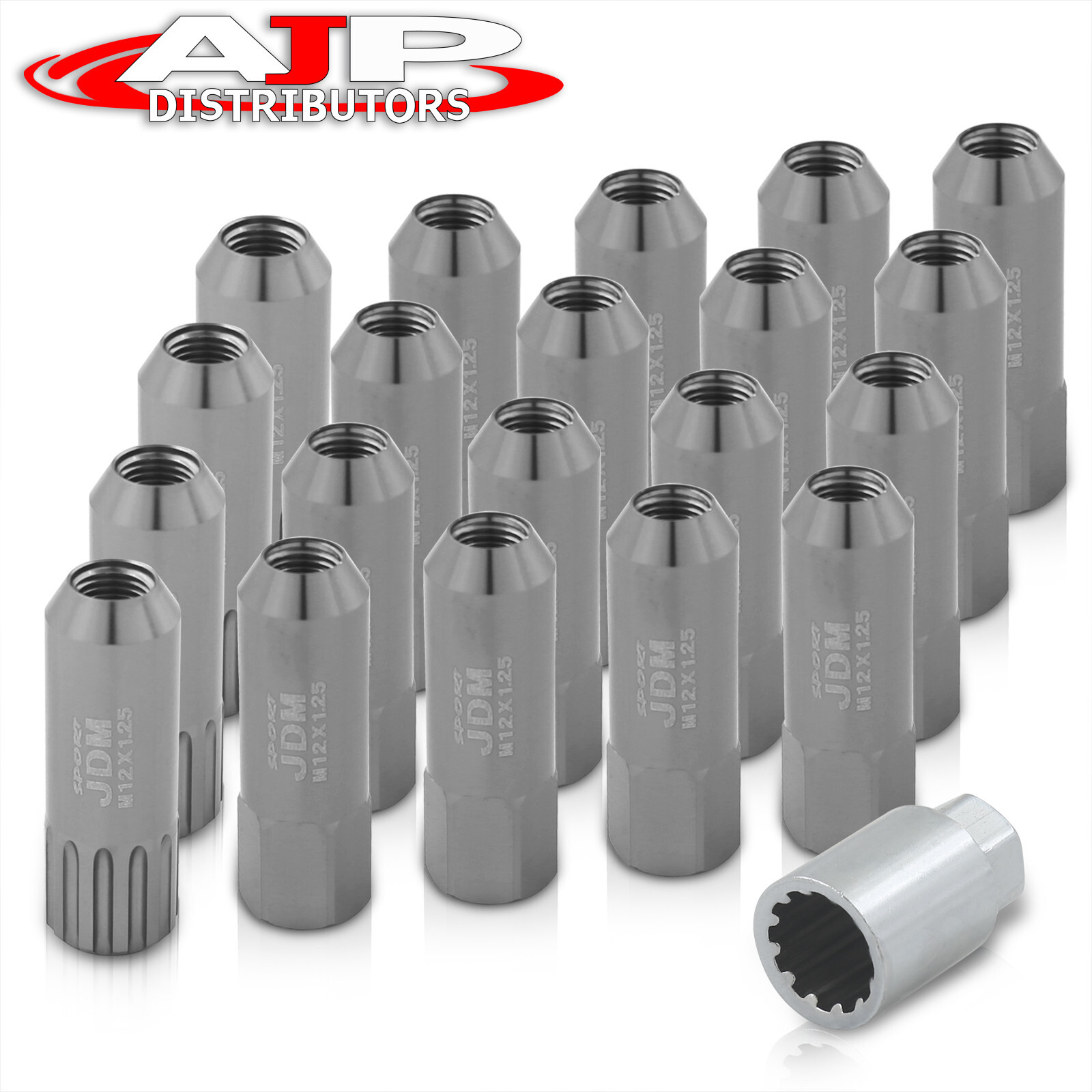 Universal 12X1.25mm Locking Lug Nuts Open End Extended Aluminum 20Piece ...