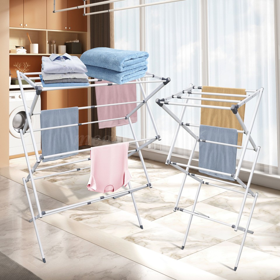 Household Indoor Telescopic Folding Clothes Drying Rack Dry Laundry ...