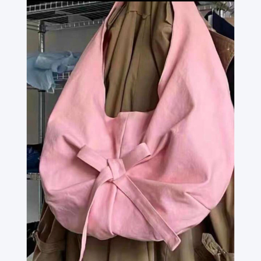 Canvas Fashion Shoulder Bag Solid Color Bowknot Hand Carry Bag | eBay