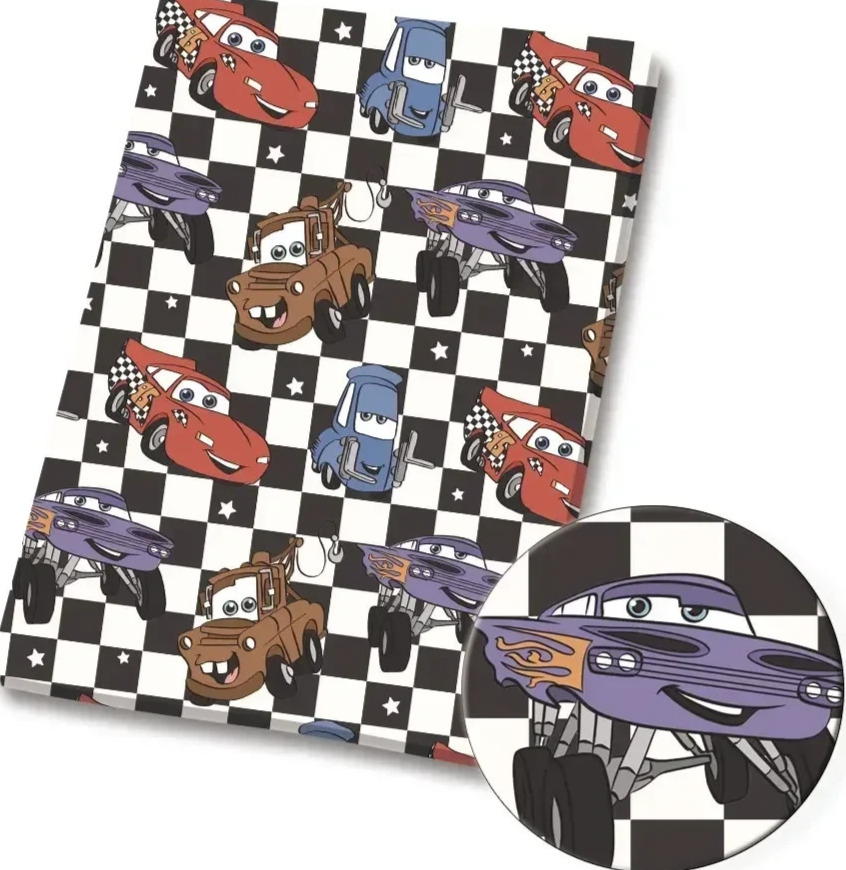 Polycotton Fabric Disney Cars Lightning McQueen Print – Half Yard 18x55 ...