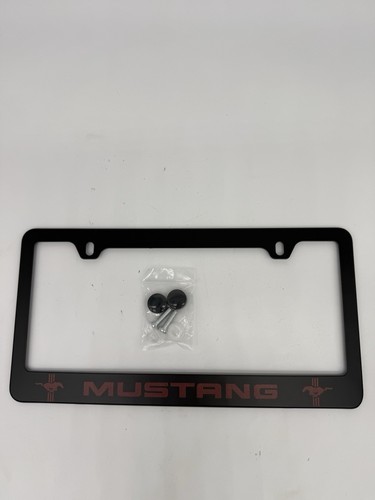 License Plate Frame Ford Mustang Metal Black | eBay