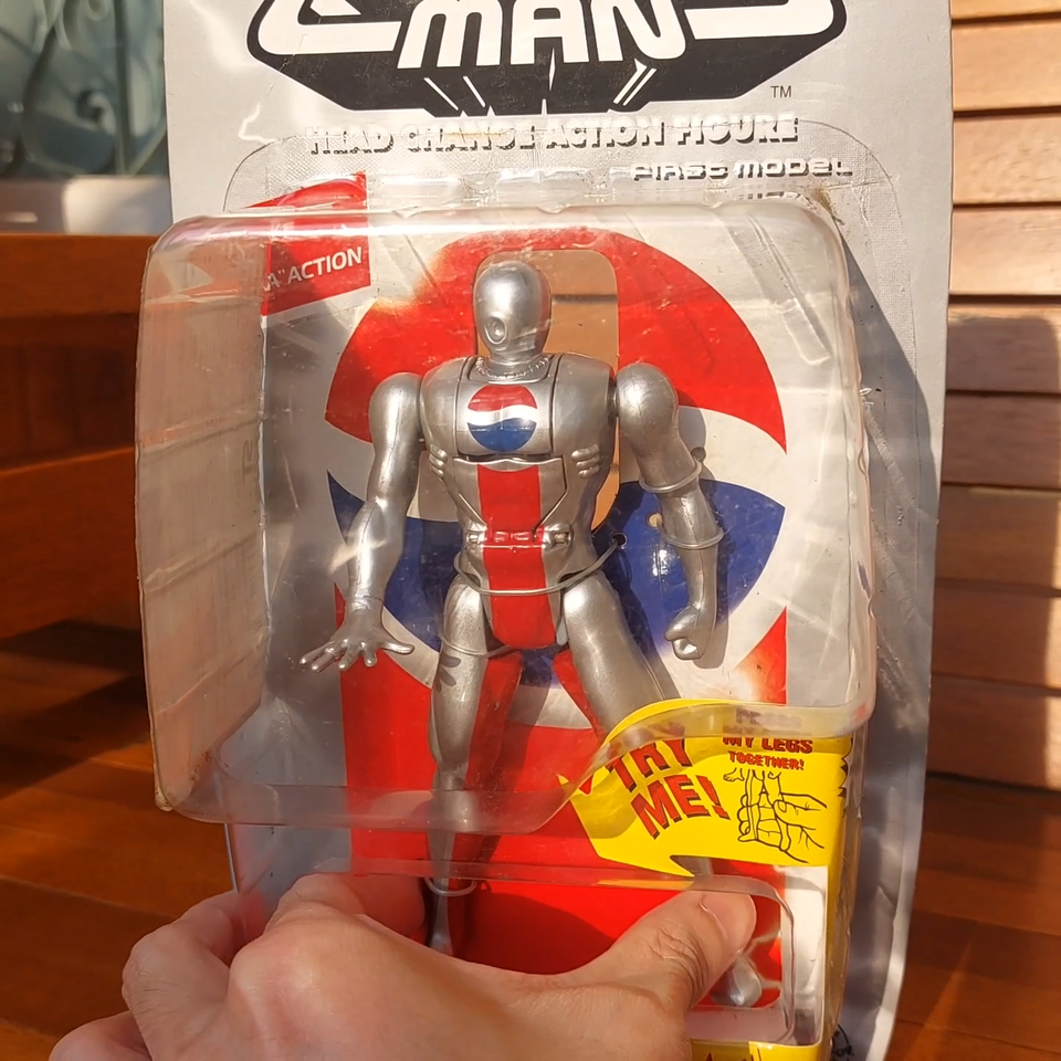 Pepsiman Head Change Changing Action Figure First Model Bandai 1998 6in ...