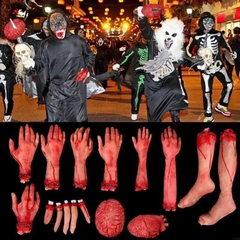 Halloween Fake Human Body Parts Haunted House Props Bloody Horror Party ...