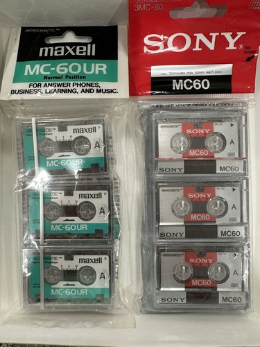 Lot Of 6 Sony And Maxwell Microcassette MC60 | eBay