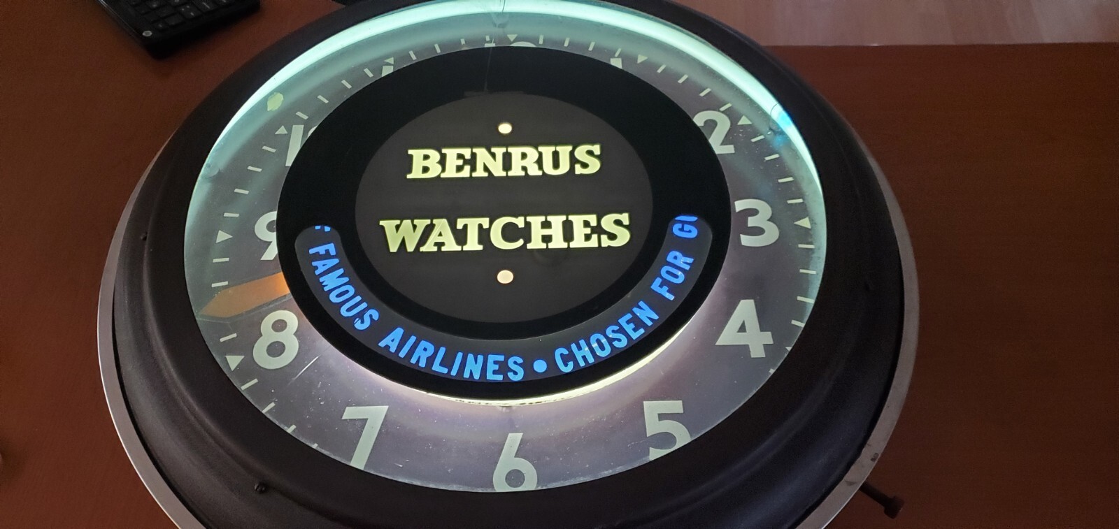 Vintage Advertising Benrus Watch Neon Clock | eBay