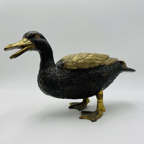 Brass Duck Mallard Sculpture Detailed Vintage 6in H x 11in L Rare MCM ...