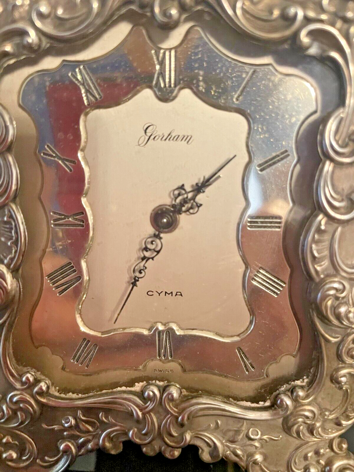 Gorham Sterling alarm, travel, desk clock, Cyma Watch Co., Swiss | eBay