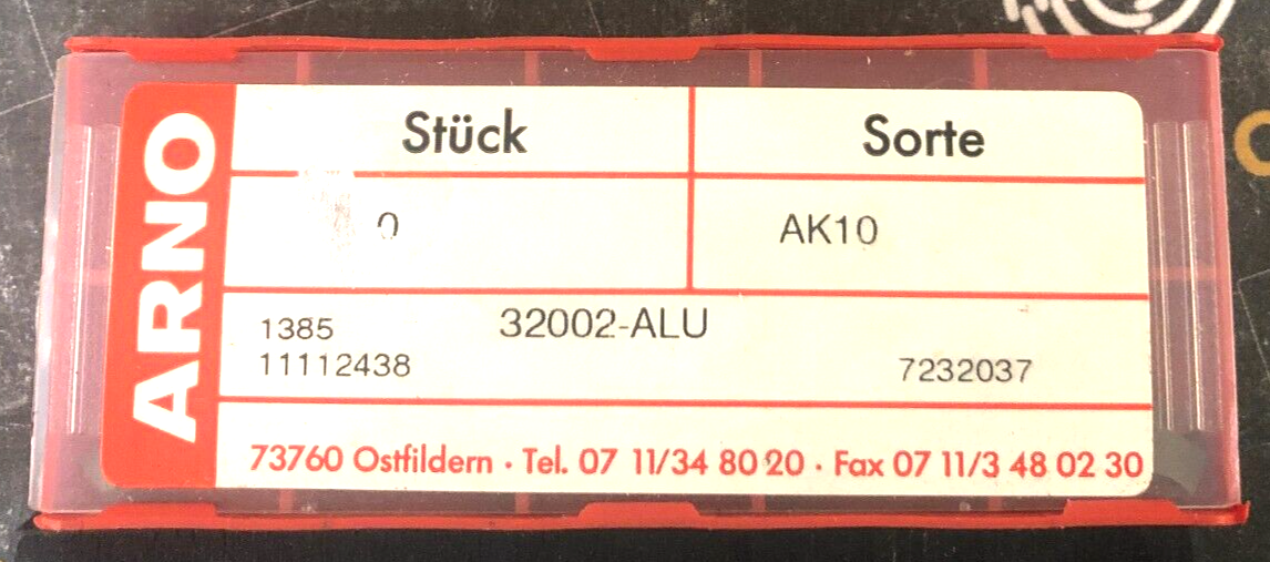 32002-ALU AK10 - CARBIDE GROOVING INSERTS - PACK OF 4 - ARNO | eBay