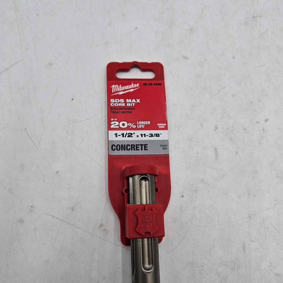 New Milwaukee 1-1/2 in. x 11-3/8 in. SDS-Max Core Bit 48-20-5400 | eBay