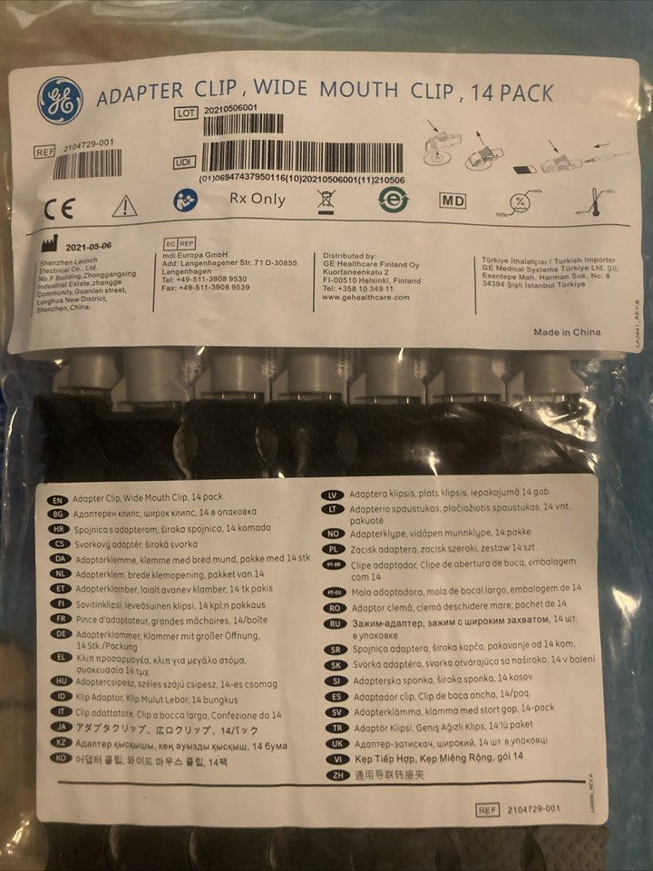 GE ECG EKG Adapter Clip Wide Mouth 14 pack 2104729-001 NEW | eBay