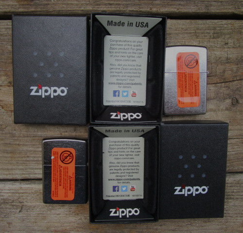 Zippo 207 Regular Street Chrome Lighters NEW IN BOX Lot of 2 FREE SHIP ...