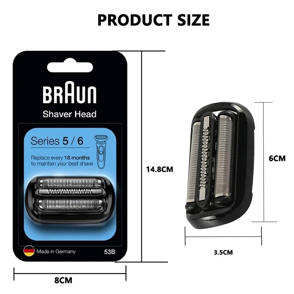 2Pack Braun 53B Electric Shaver Head Replacement Shaver Head Series 5&6 ...