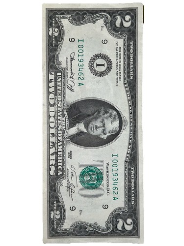 2Dollar Bill VERY LOW Serial Number Excellent Condition From RARE ...