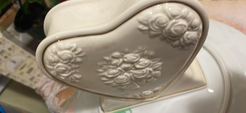 Vintage Lenox Rosebud Heart Mantle Desk Clock | eBay