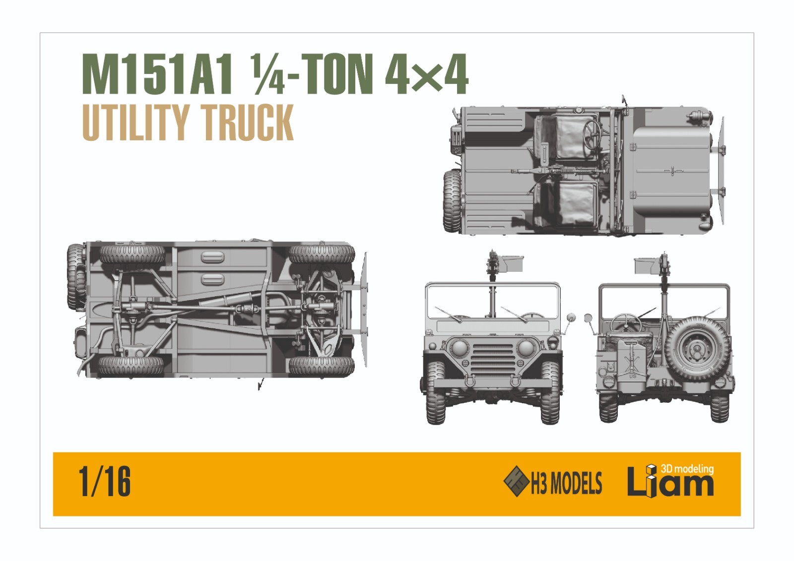 1/16 scale M151A1 Mutt US Military Vehicle model 3d printed kit | eBay