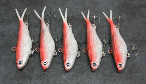 Soft Plastic Vibe Lures x5, 95mm, Vib Vibes Blade trazo transam Fishing ...