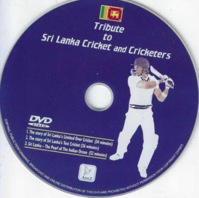 Tribute To Sri Lanka Cricket And Cricketers DVD VIDEO DOCUMENTARY ...