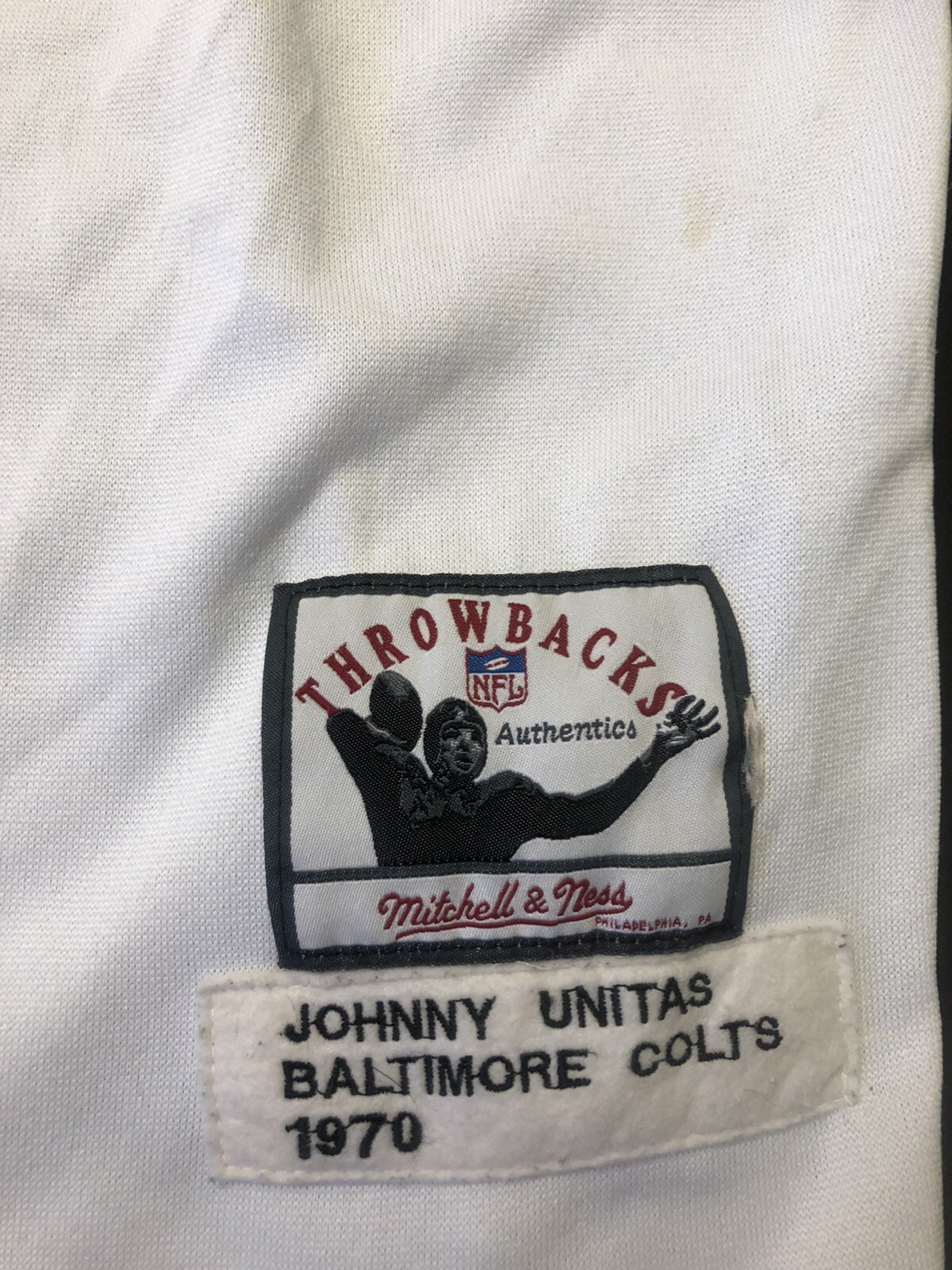 Johnny Unitas #19 1970 Baltimore Colts Mitchell and Ness Throwback ...
